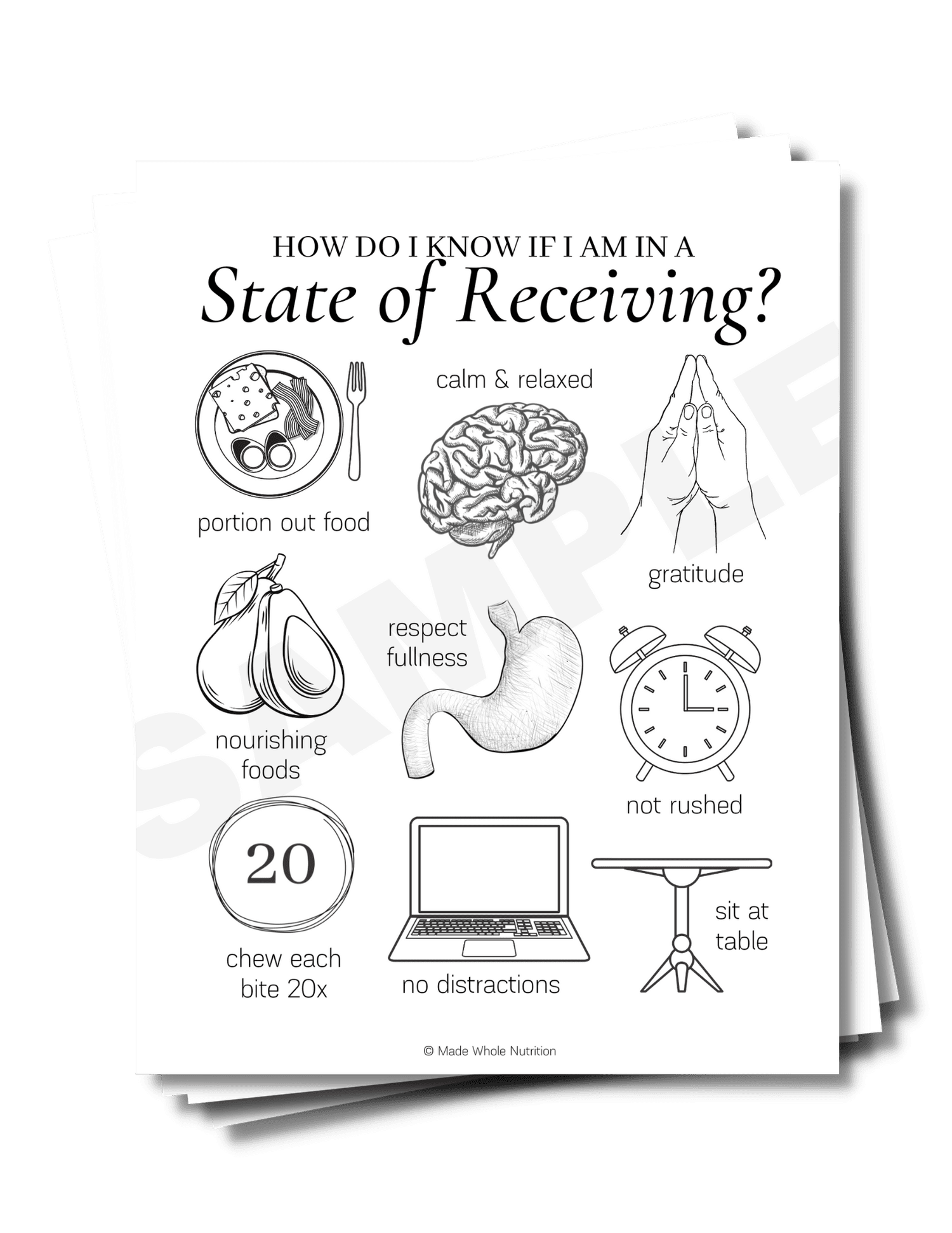 20 Tips for Eating in a State of Receiving Handout — Functional Health ...