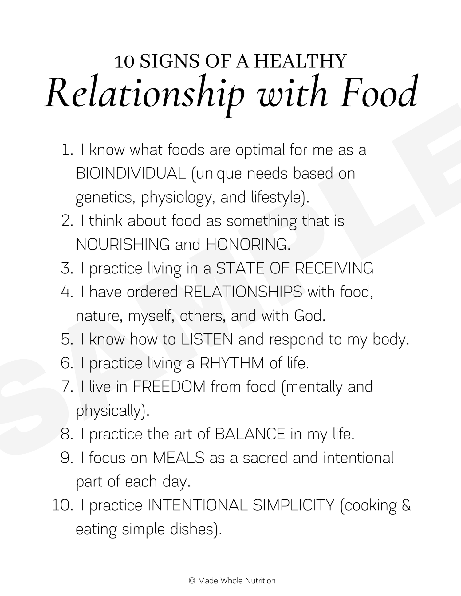 Psychology of Food Handout — Functional Health Research + Resources ...