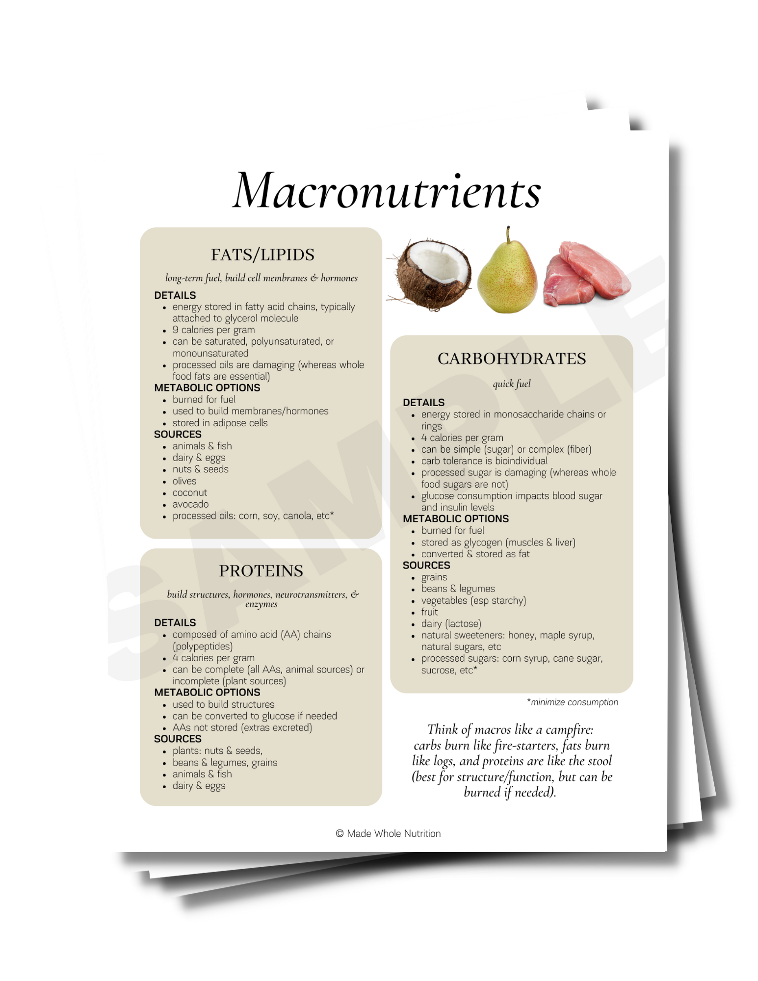 Healthy Fats Handout — Functional Health Research + Resources — Made ...