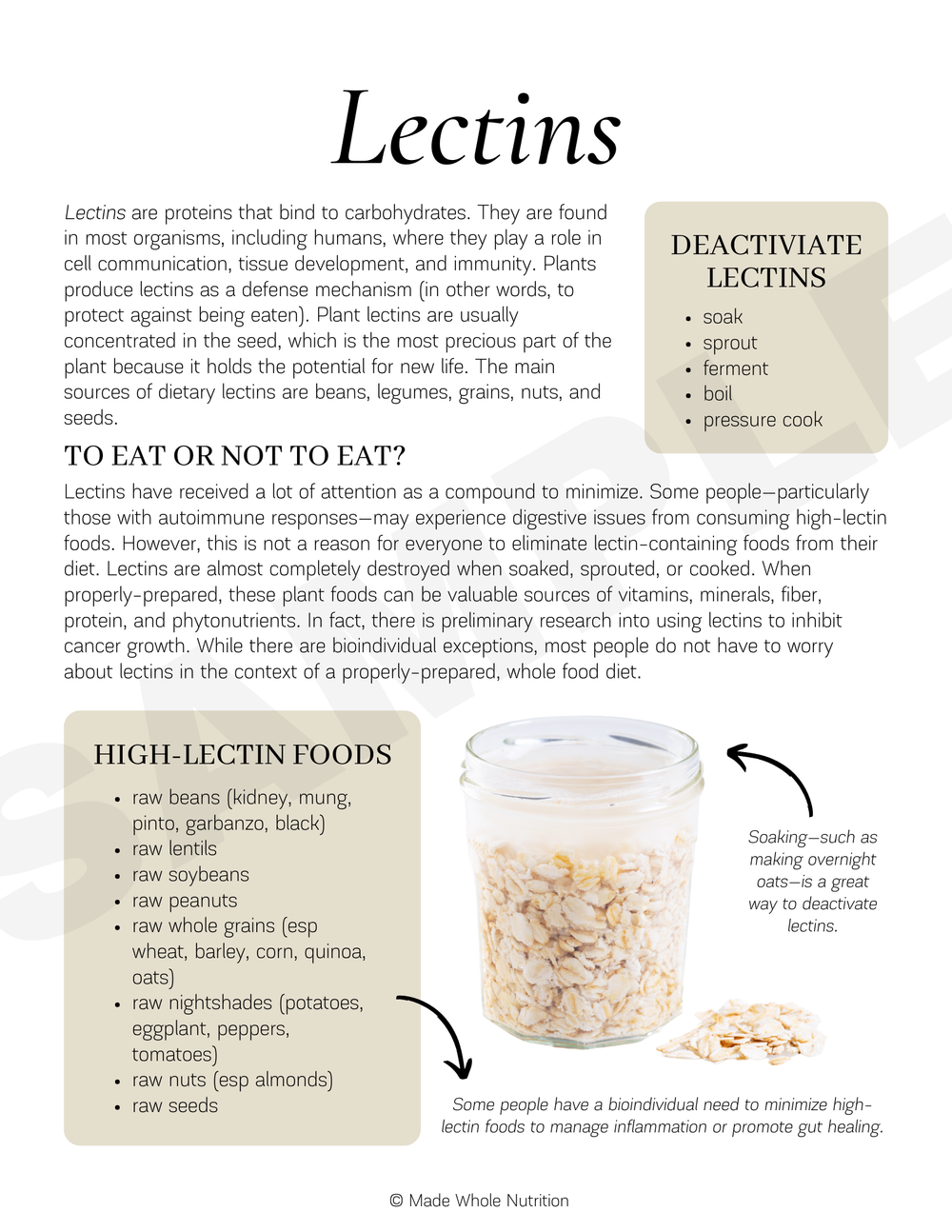 Macronutrients Handout — Functional Health Research + Resources — Made ...