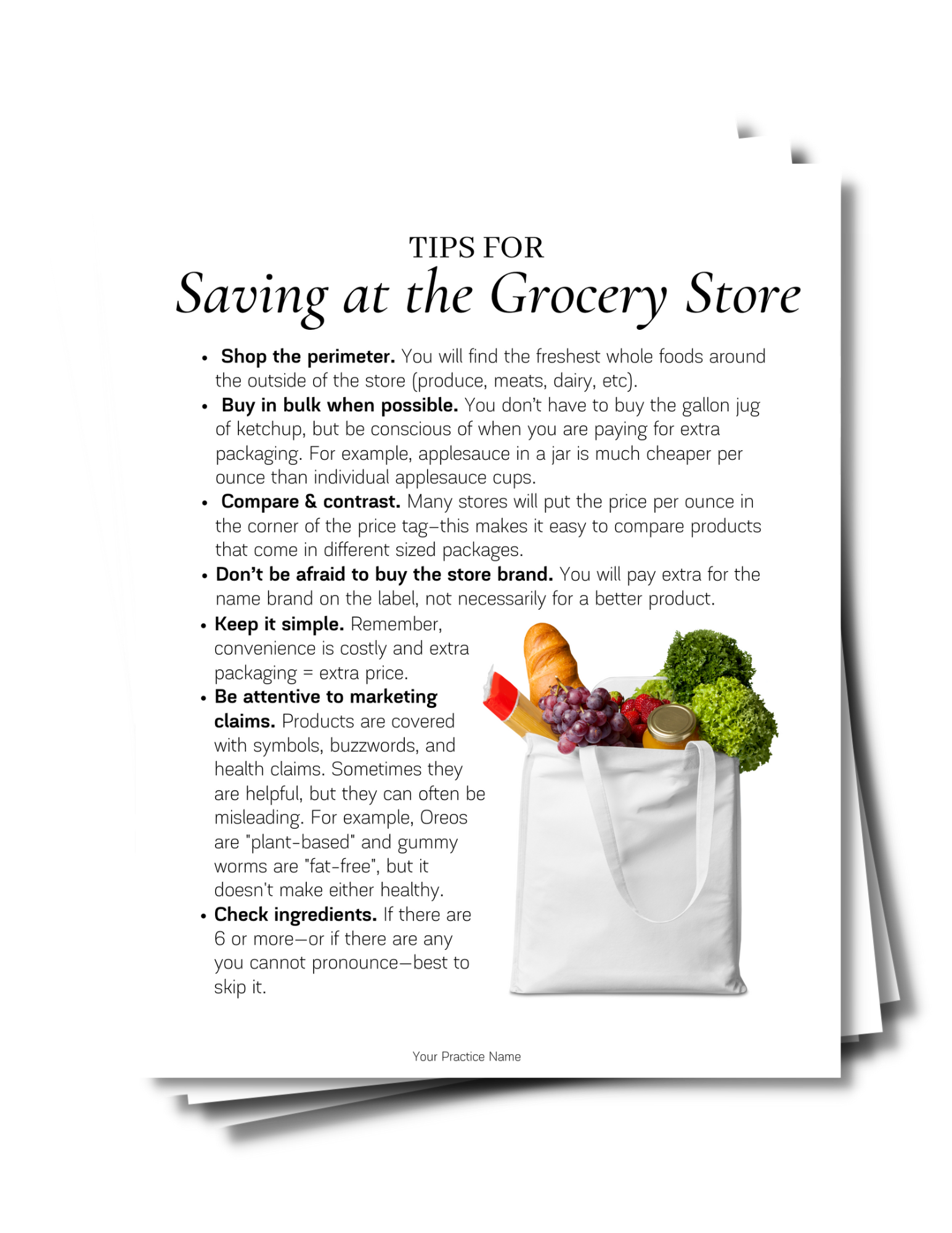 How to Read a Food Label Handout — Functional Health Research ...