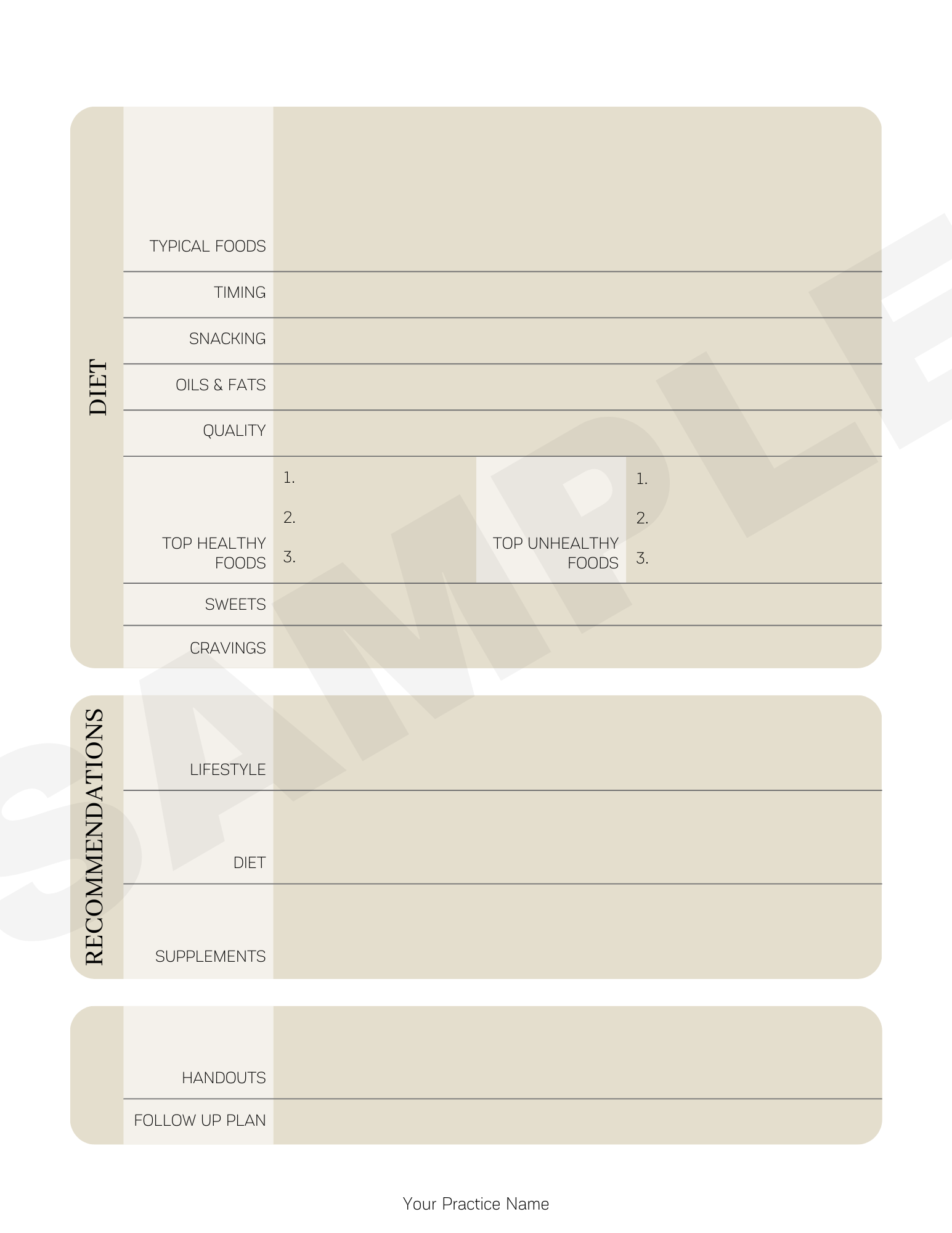 Nutritional Protocol Form — Functional Health Research + Resources ...