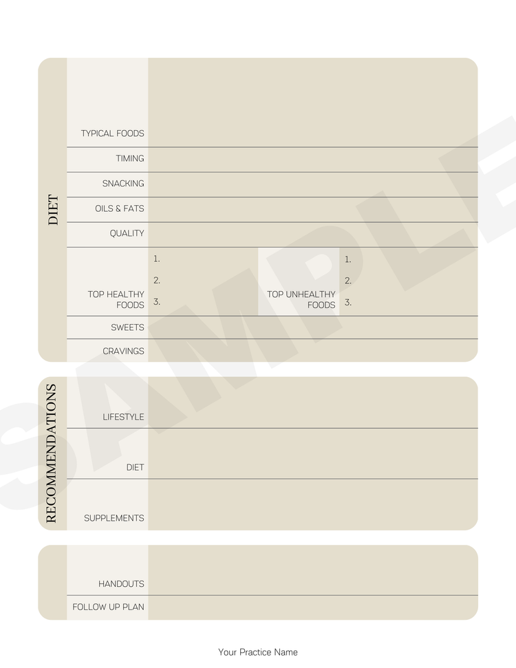 Nutritional Protocol Form — Functional Health Research + Resources ...