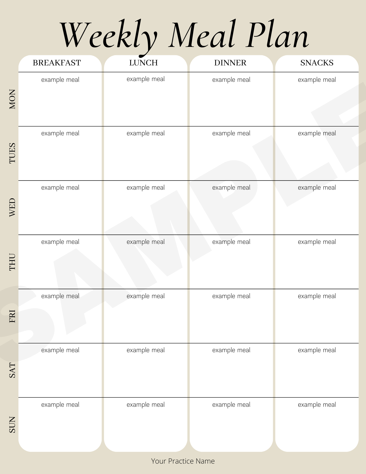 Meal Blueprint Handout — Functional Health Research + Resources — Made ...