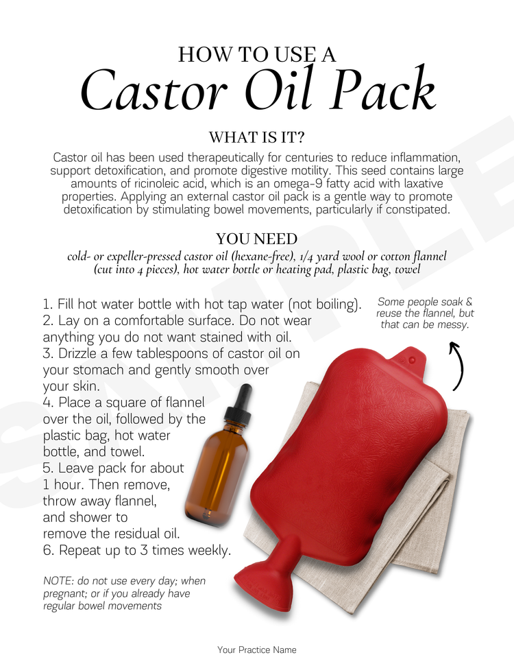 How to Use a Castor Oil Pack Handout — Functional Health Research ...
