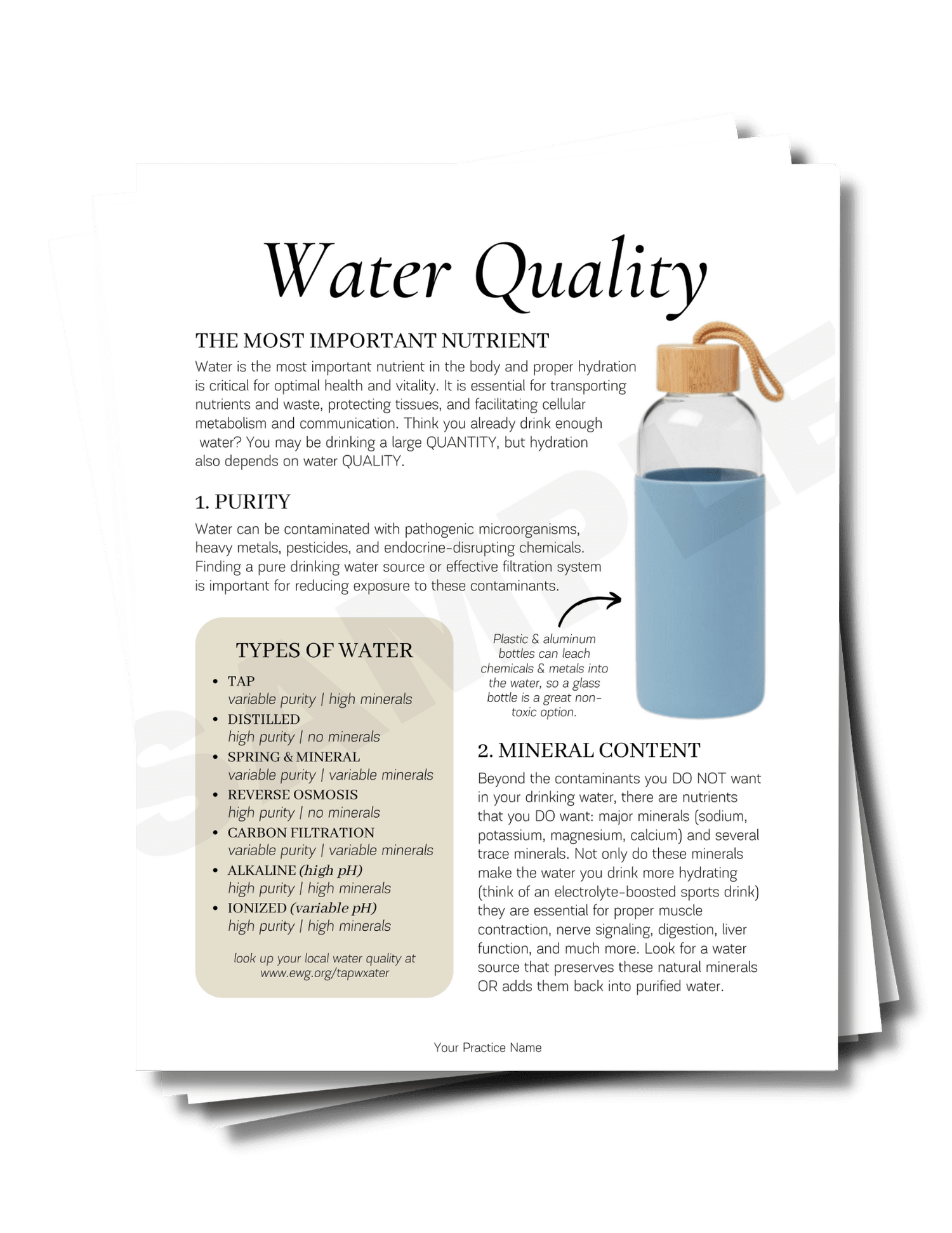 Water Quality Handout — Functional Health Research + Resources — Made ...