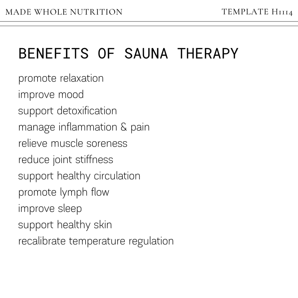 HOW TO USE A SAUNA — Functional Health Research + Resources — Made ...