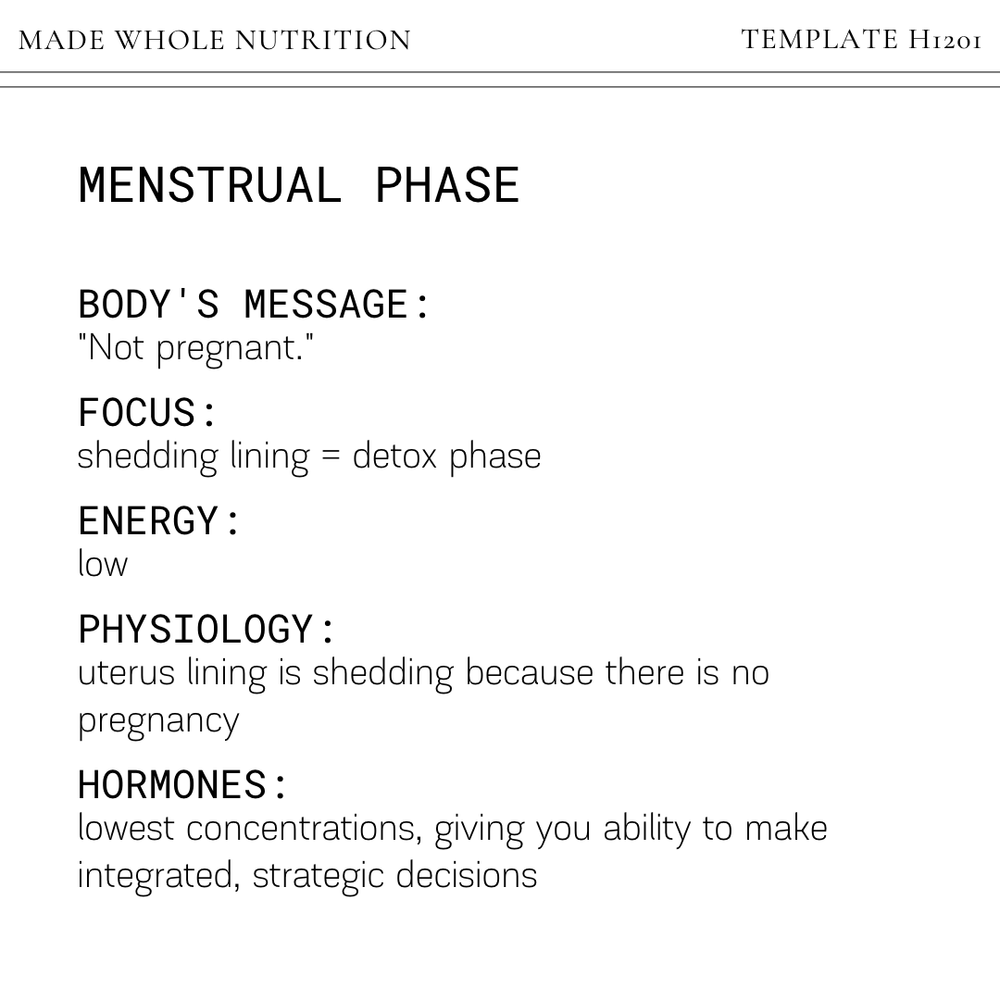 MENSTRUAL PHASE Cycle Syncing Guide — Functional Health Research ...