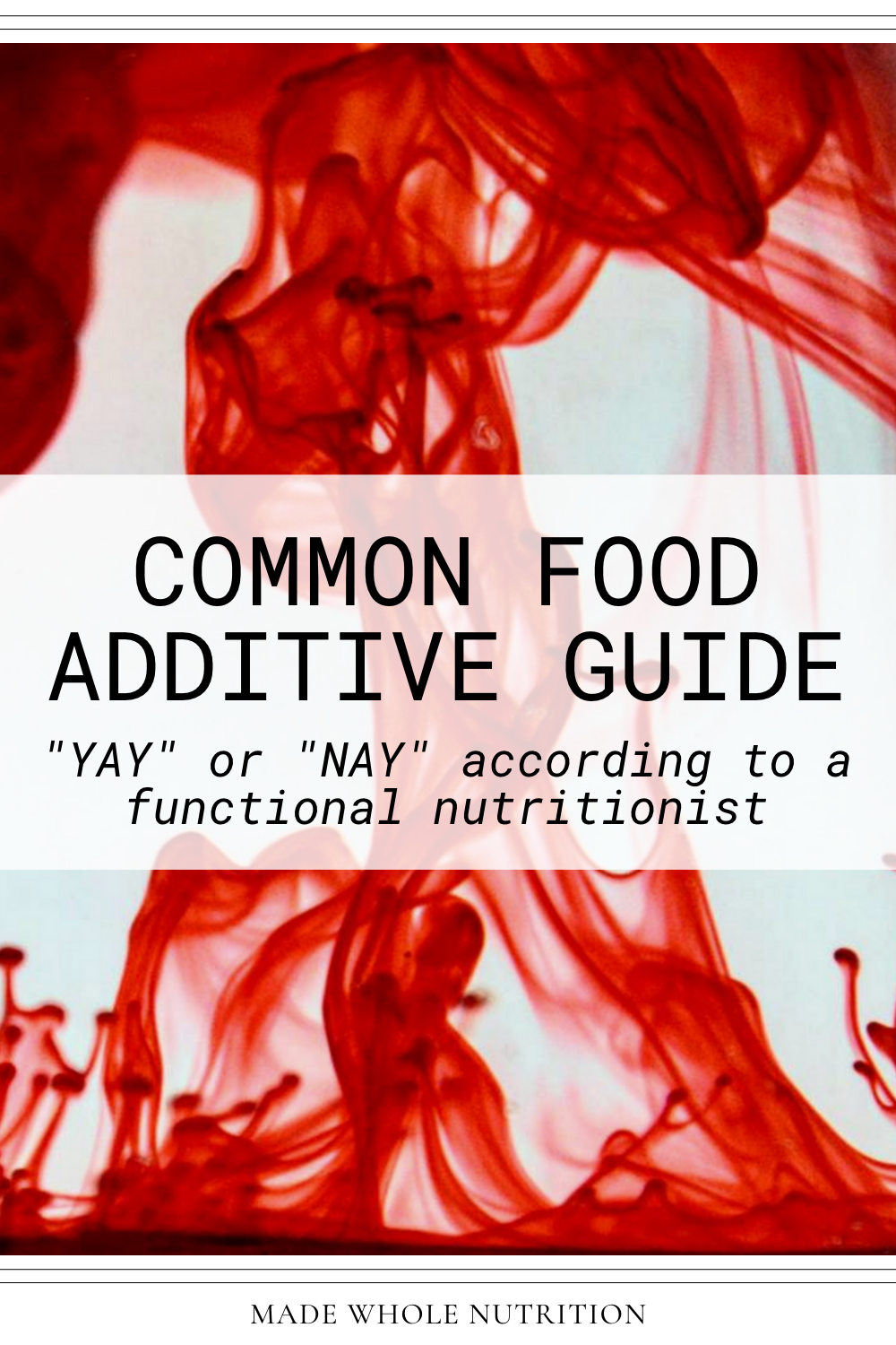 COMMON FOOD ADDITIVE GUIDE - "YAY" or "NAY" according to a functional ...