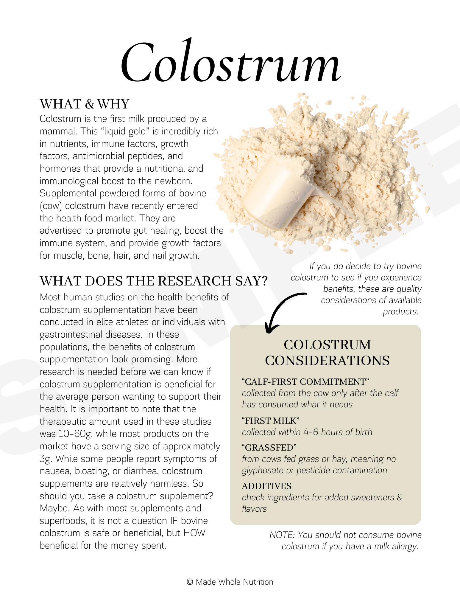 Nutrition for Bone Health Handout — Functional Health Research ...