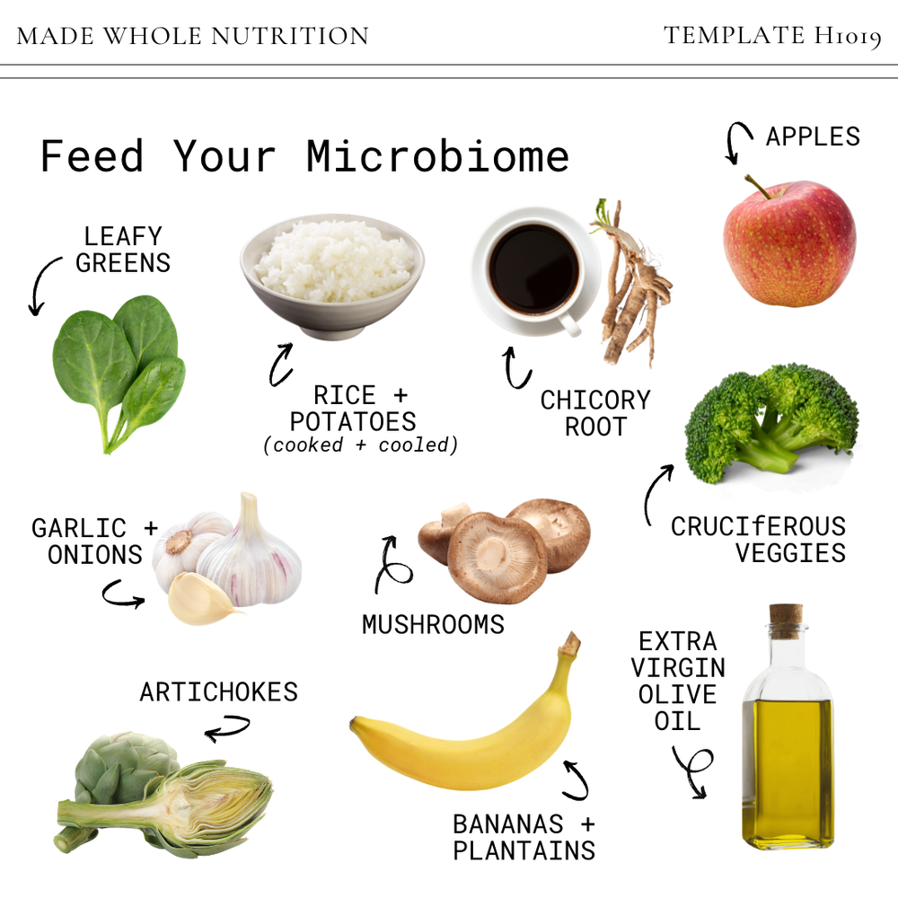 Top 10 PREBIOTIC FOODS to Feed Your Microbiome — Functional Health Research + Resources — Made ...