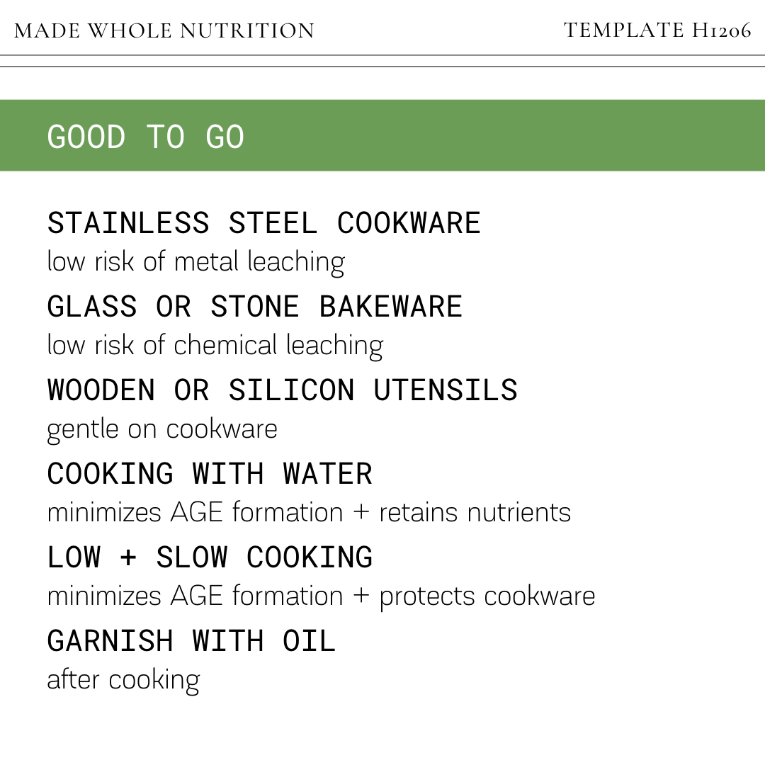 SAFE COOKWARE GUIDE: a good-better-best guide for cooking & heating ...