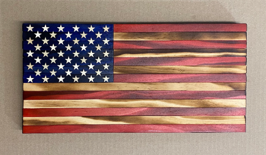Rustic Vertical American Flag