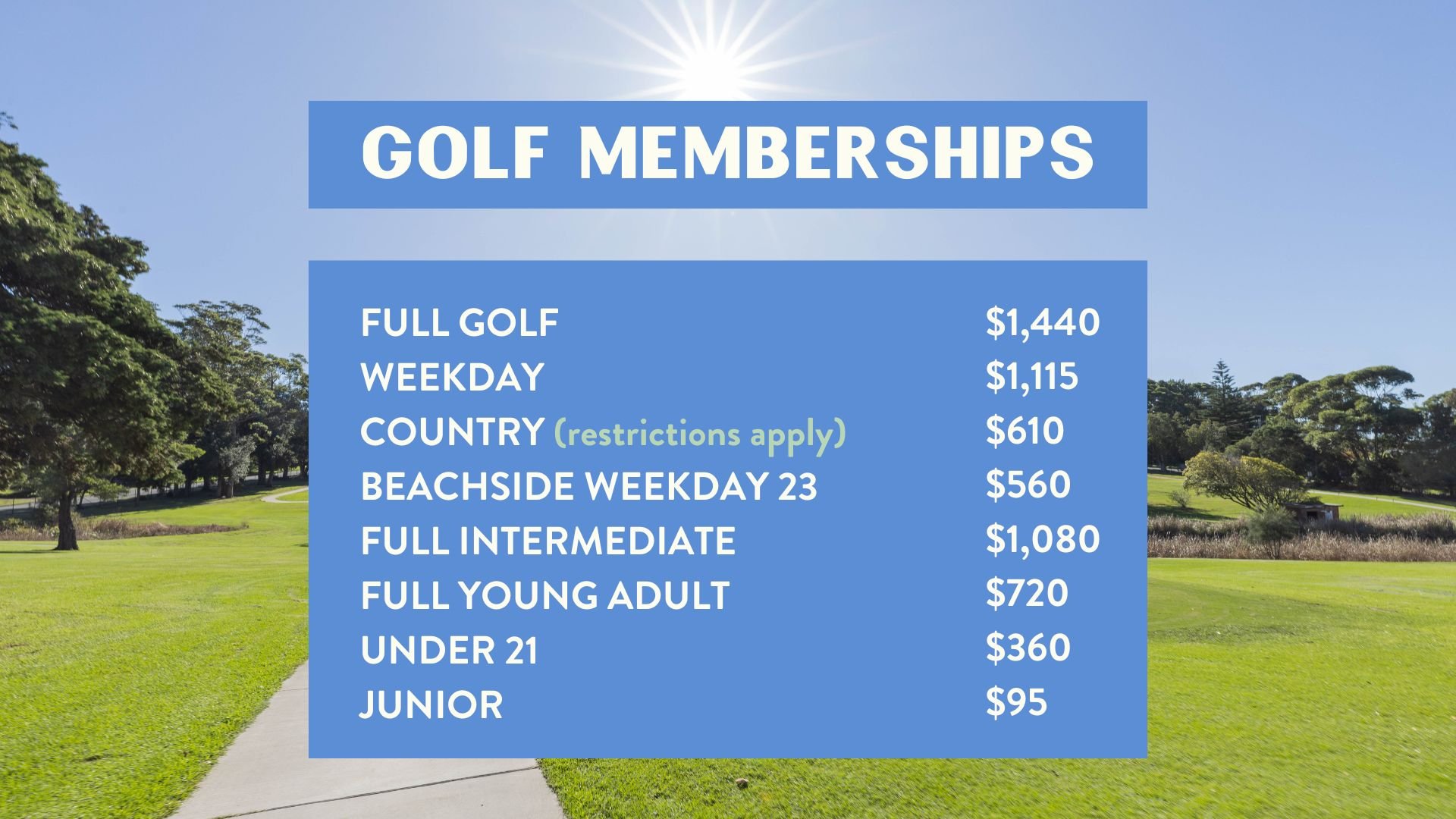 Golf Membership — Mollymook Golf Club