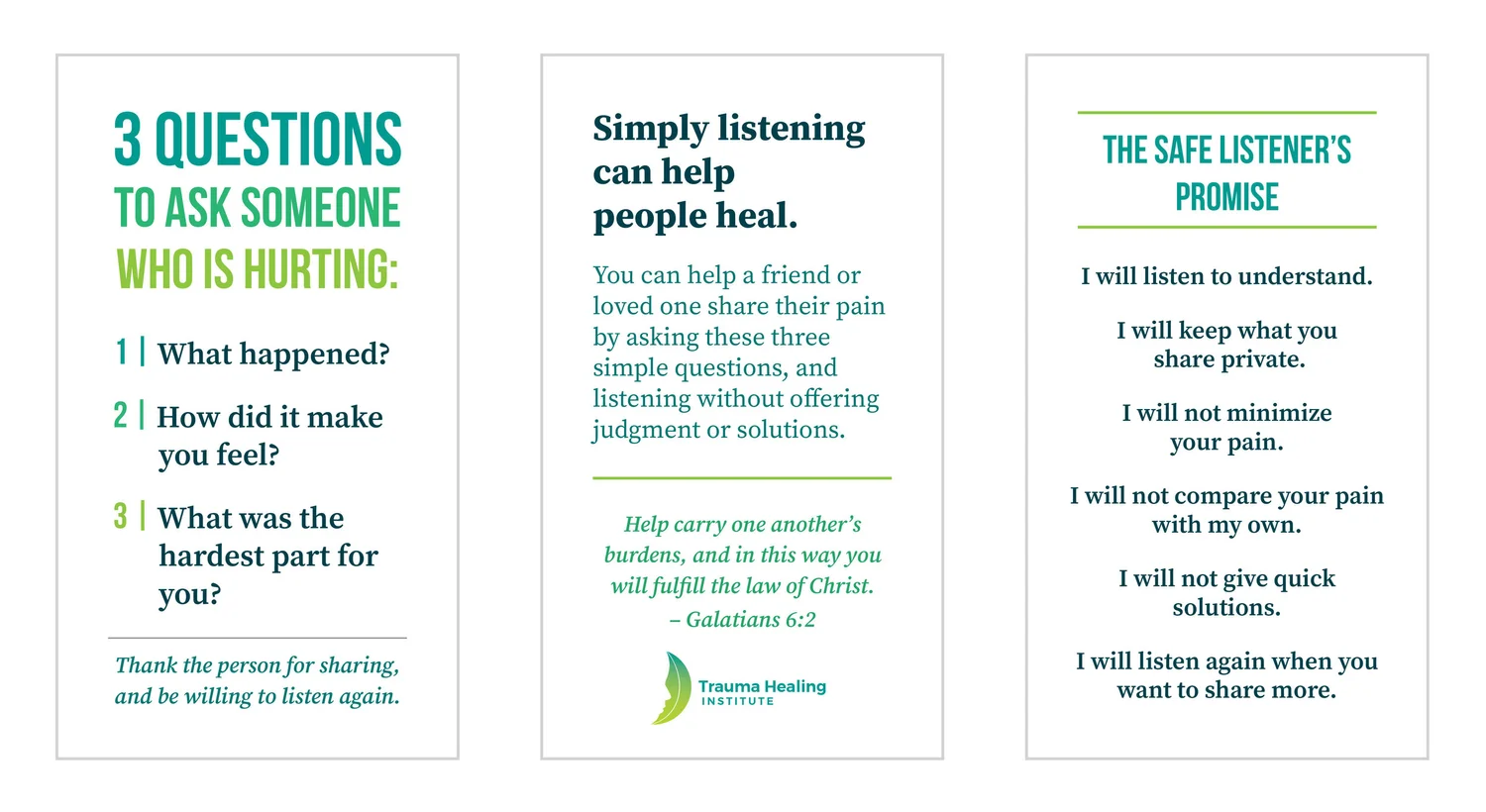 Three Questions — Trauma Healing Basics