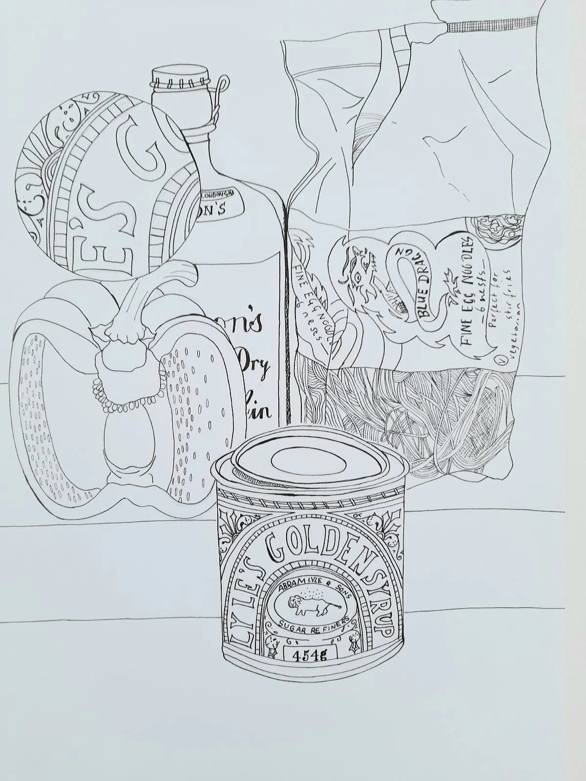 Famous Contour Line Drawings Still Life