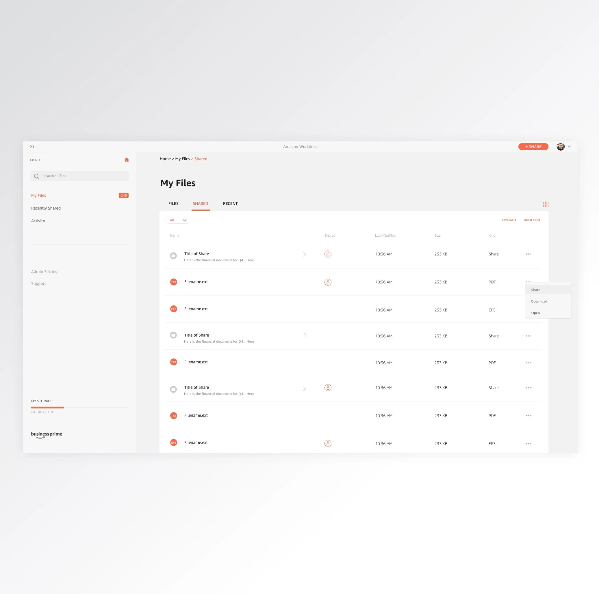 Amazon WorkDocs Enterprise App — kneeldesign