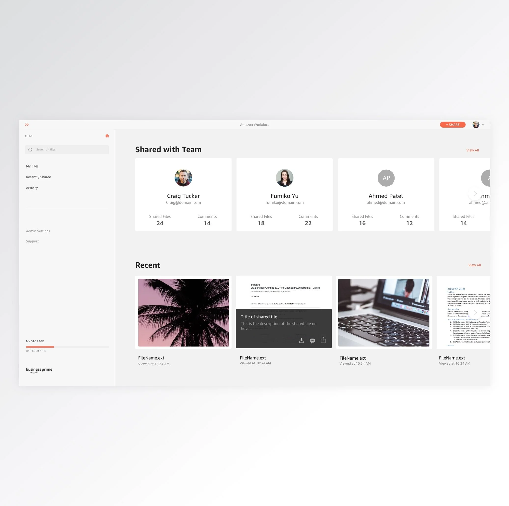 Amazon WorkDocs Enterprise App — kneeldesign