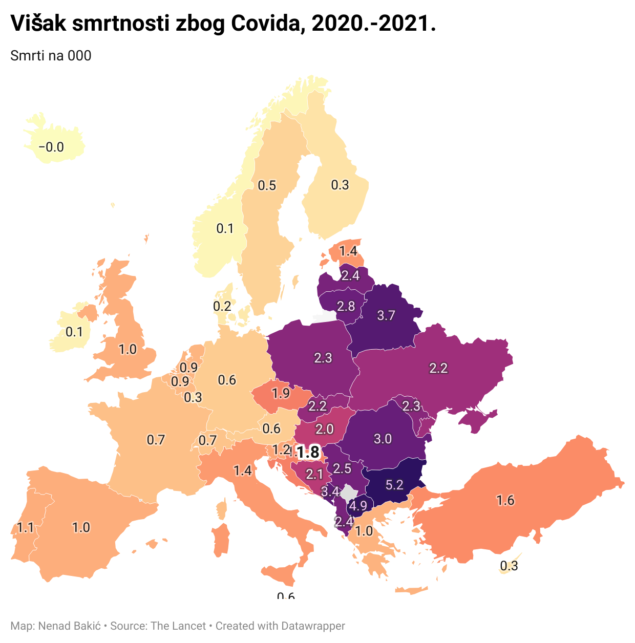 Višak smrtnosti od Covida u pandemiji - Hrvatska je prošla dobro! (2)