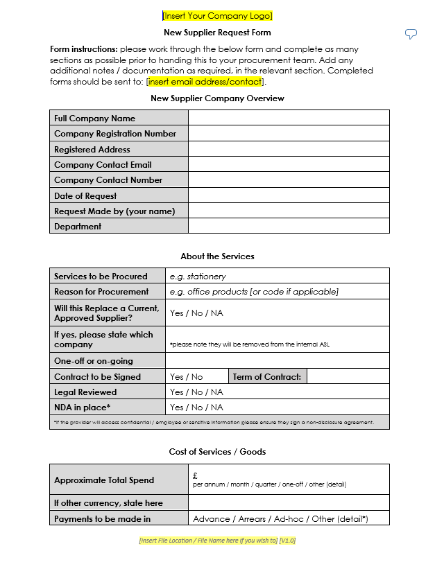 Procurement Checklist — The Office Management Group
