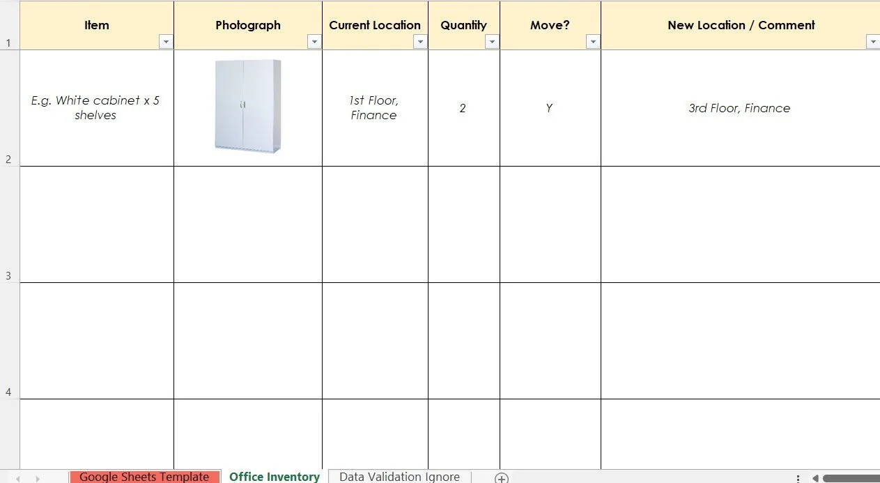 Office Inventory List — The Office Management Group