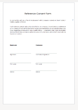 Reference Request - Consent Form — The Office Management Group