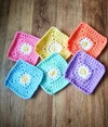free crochet pattern for daisy alpine granny square — Baby Crochet Designs