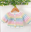 6-12 Months Rainbow Drops Cardigan — Baby Crochet Designs