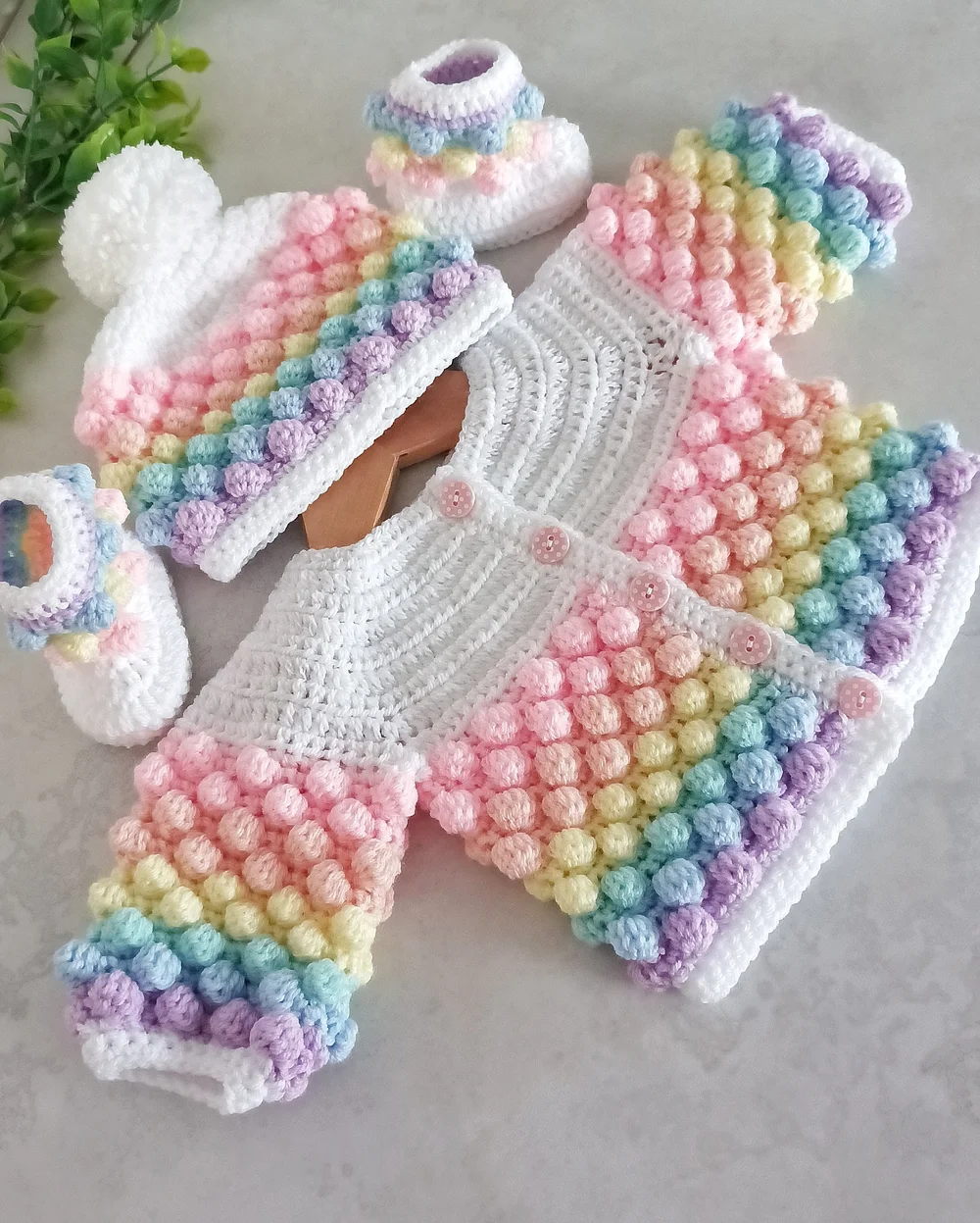 Preemie Bobbles Cardigan set — Baby Crochet Designs