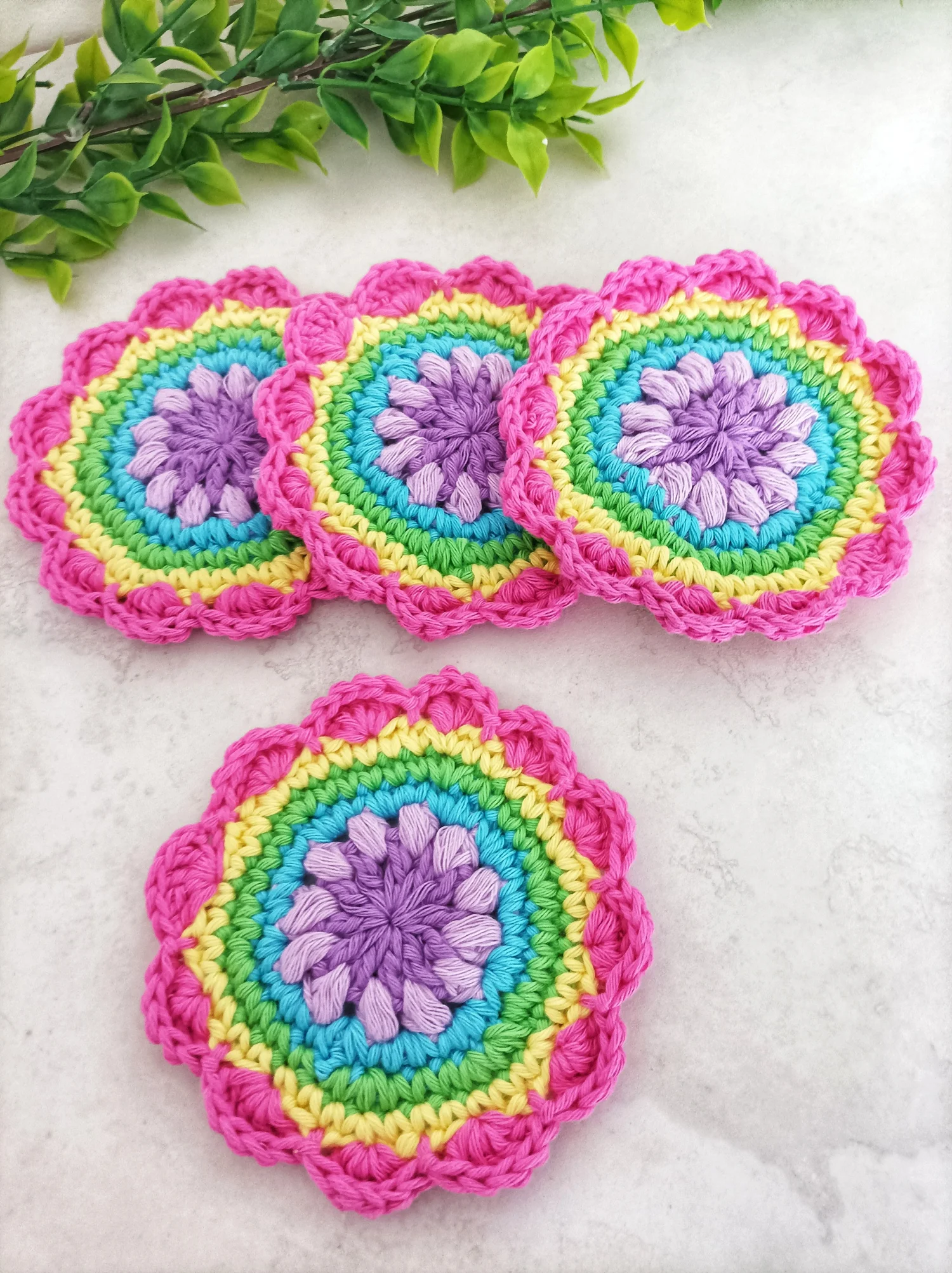 Flower Power Coasters — Baby Crochet Designs