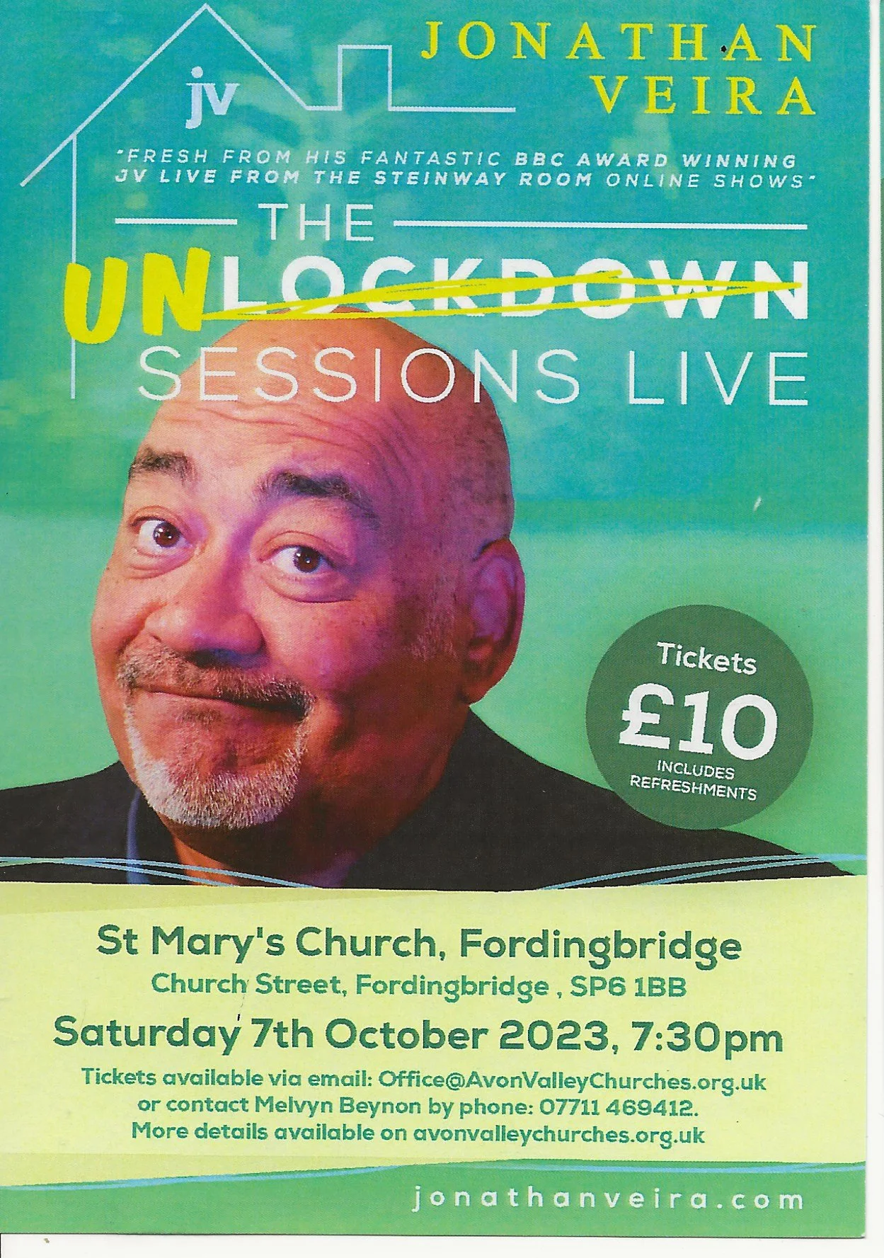 Jonathan Veira concert 7th October — Avon Valley Churches