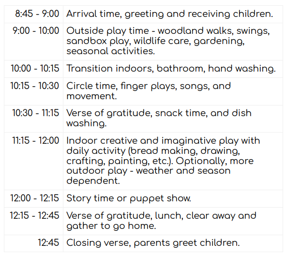 Rhythms — The Children's Garden Preschool