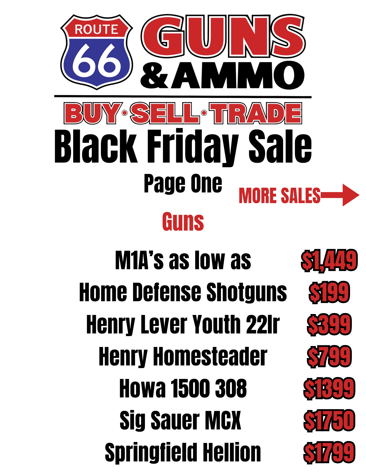 Current Gun Specials & Ammo Deals — Route 66 Guns & Ammo