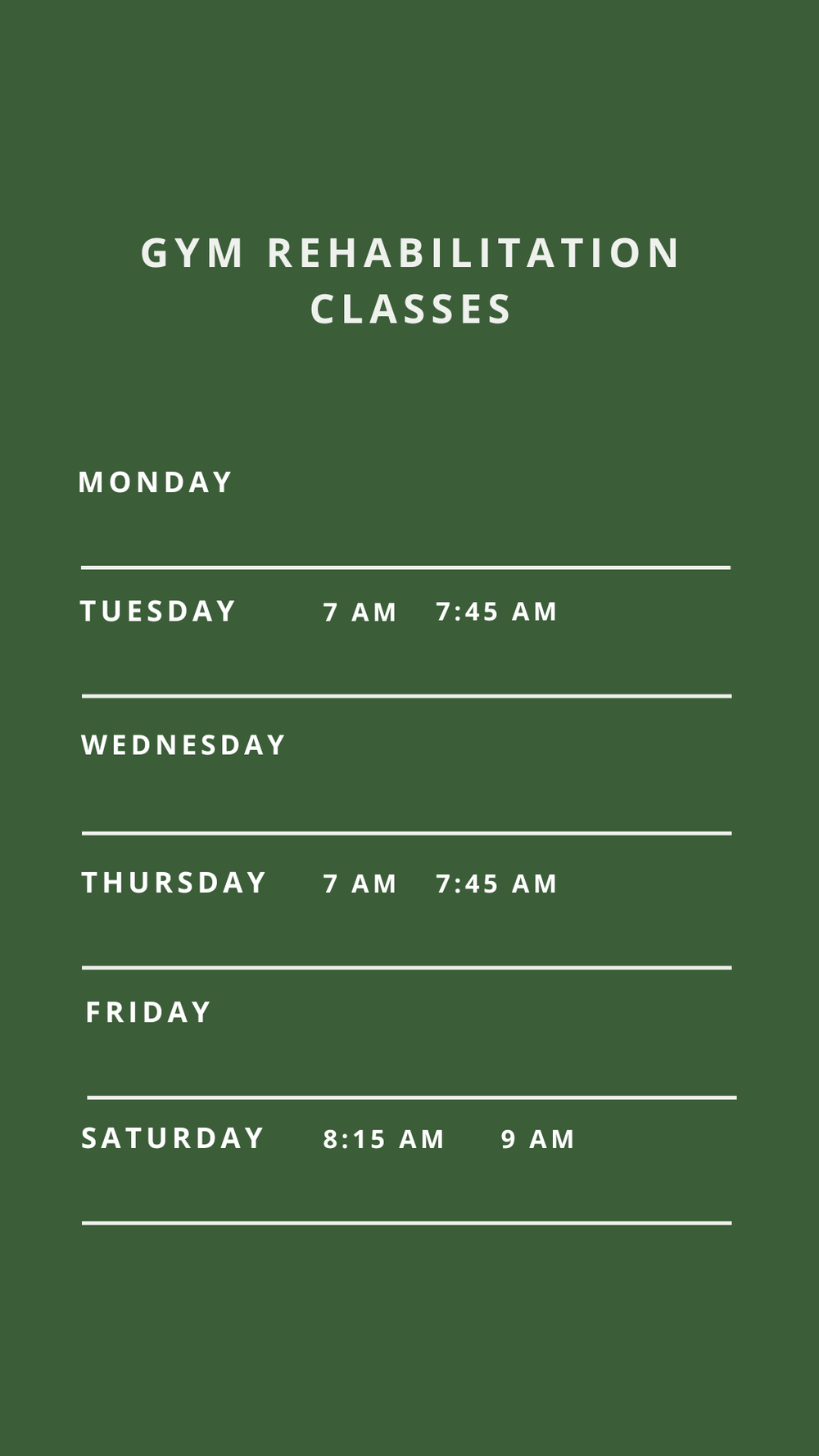 Gym Classes — The Physio Society