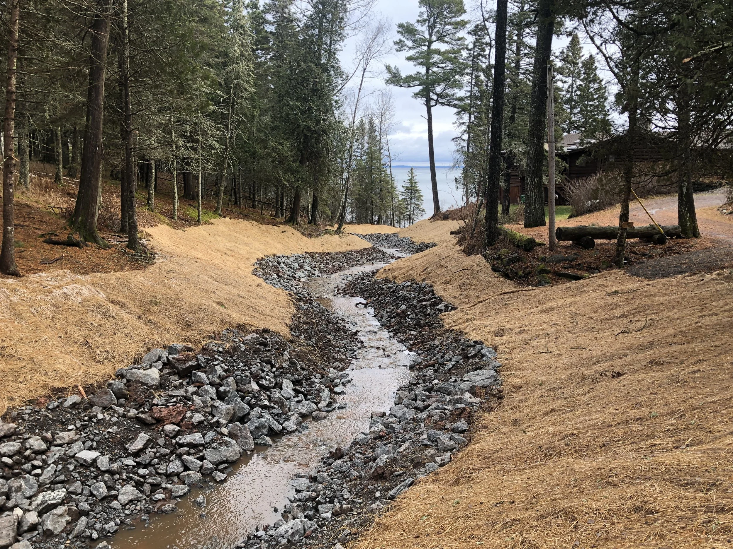 Restoring 400ft Ravine & 300ft Shoreline with Stone Armoring and Native ...