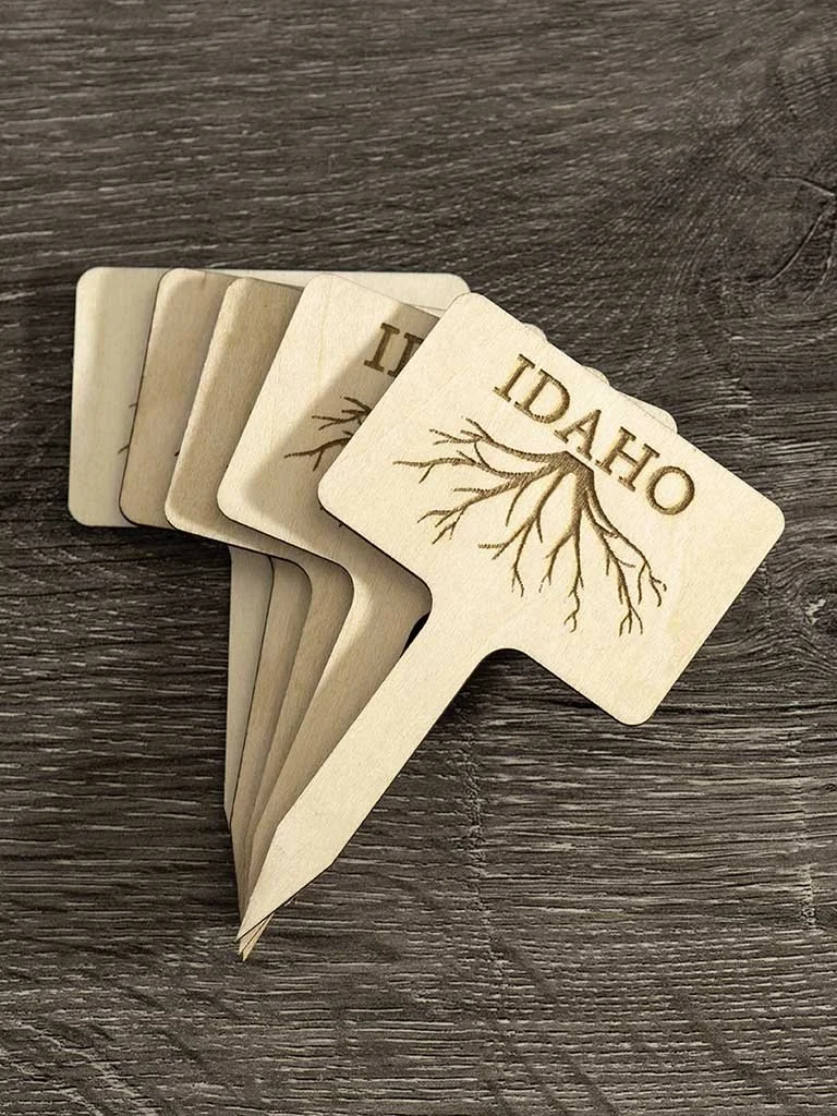 Custom Engraved Basswood Plant Marker Idaho Roots — The Ecoporium