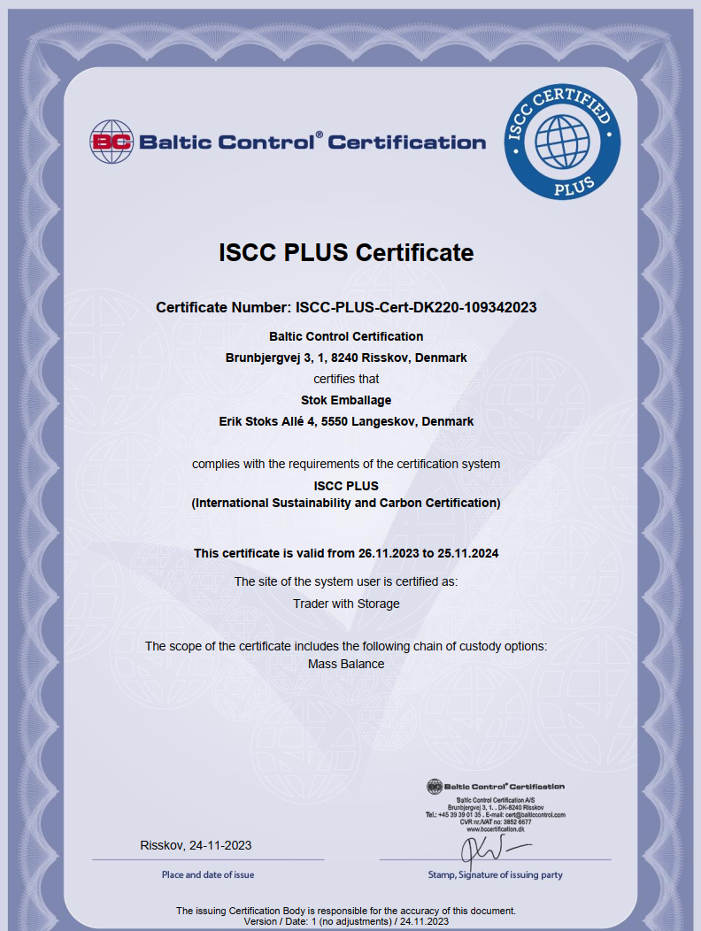 Certificeringer & Fødevaresmiley — STOK Emballage