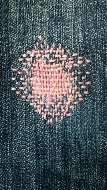 Visible mending for denim - Darning 1-2 colors — Bitter North Workshop