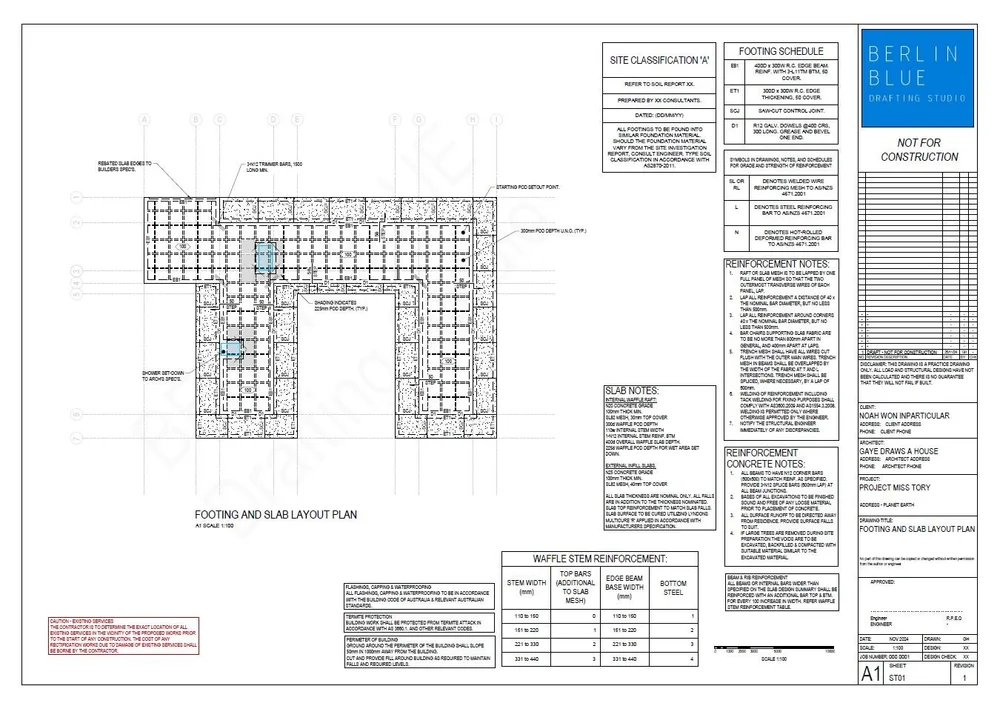 Slab Layout & Details AutoCAD — BERLIN BLUE DRAFTING SERVICES