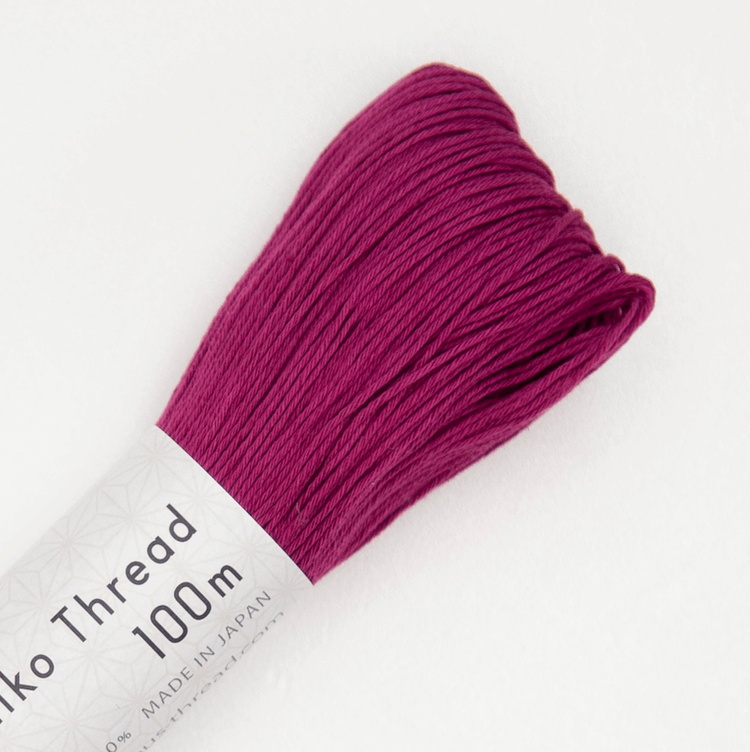 Japanese rice bag slow stitched pink — petalplum