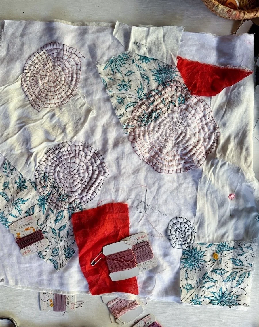 a spiderweb stitch cushion cover — petalplum