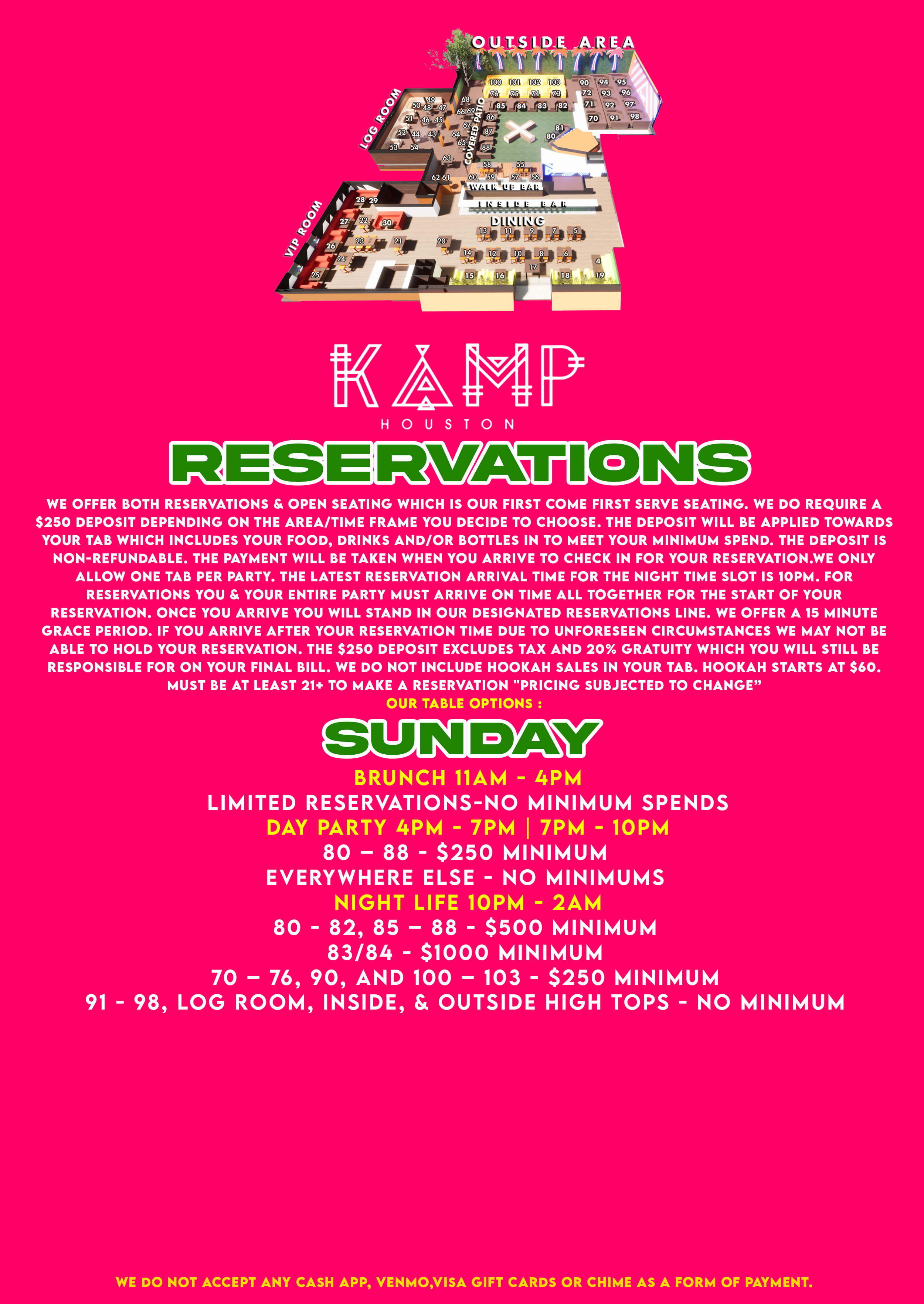 RESERVATION — KAMP HOUSTON