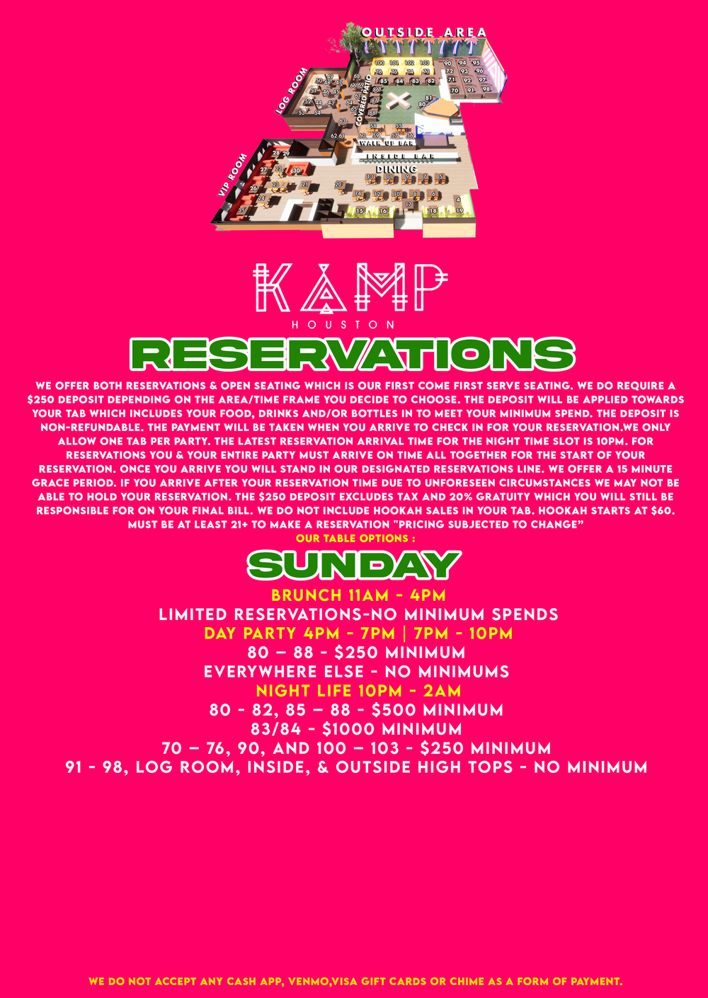 RESERVATION — KAMP HOUSTON