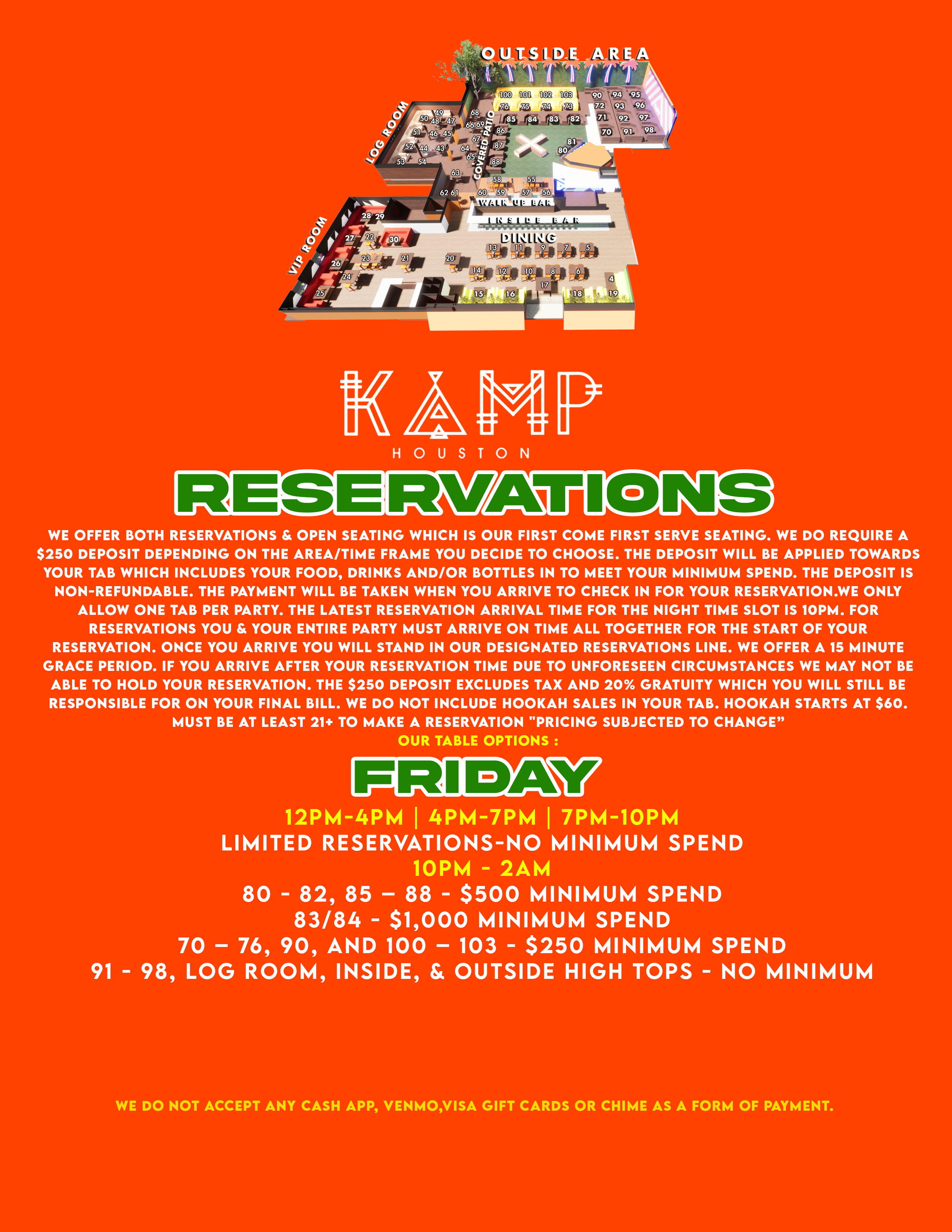 RESERVATION — KAMP HOUSTON