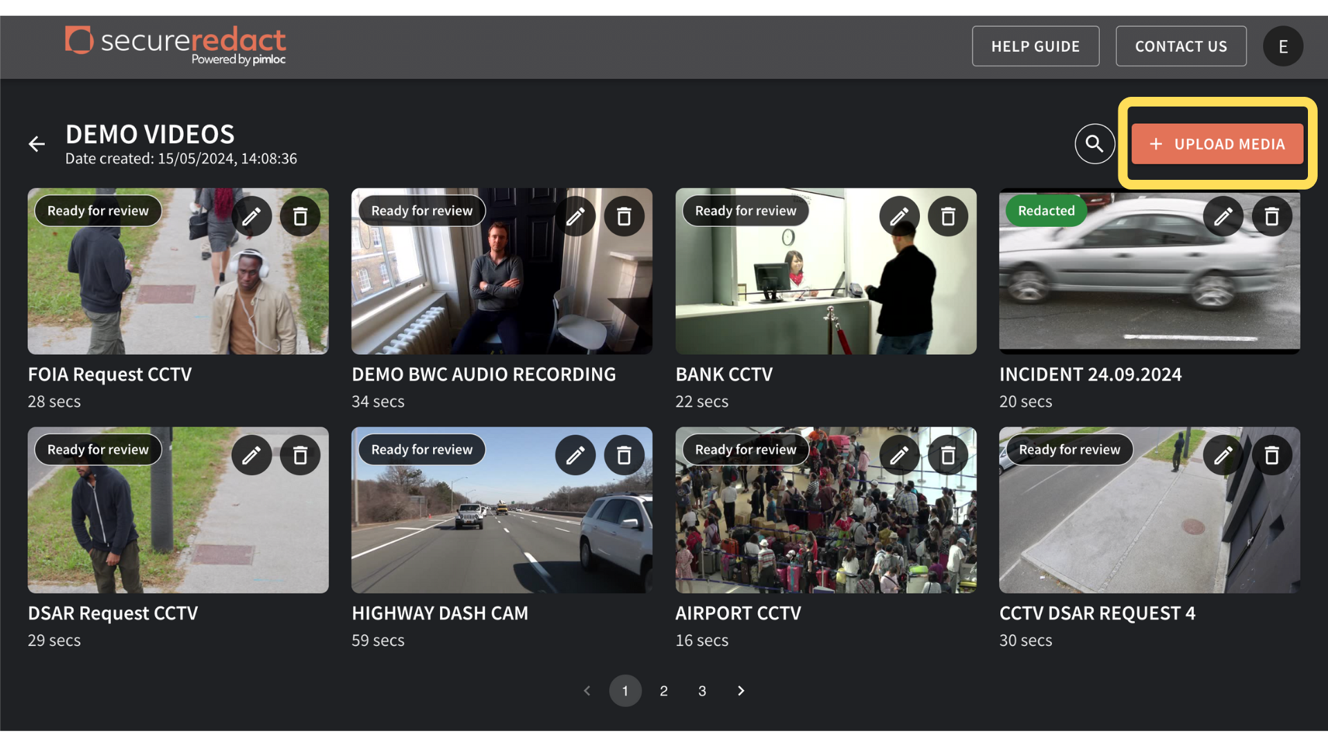 Secure Redact Help: How to upload a video — SecureRedact