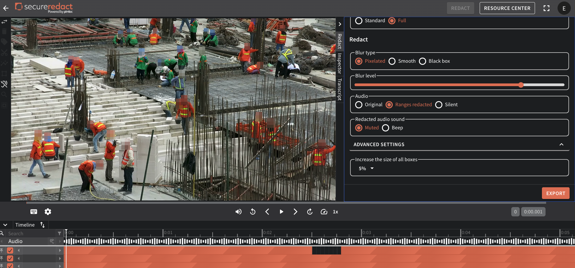 Secure Redact Help: How to redact and download your video — SecureRedact