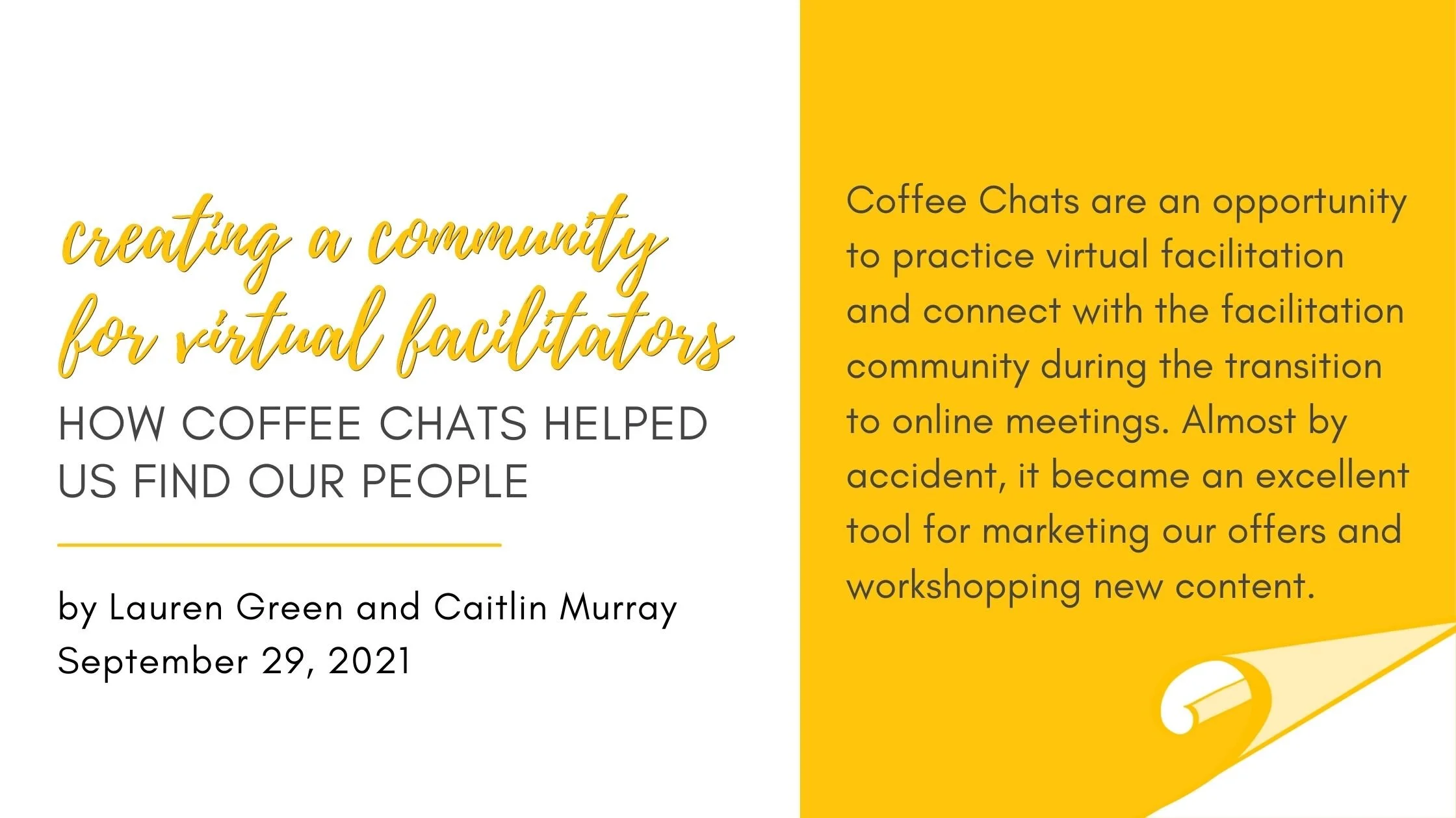 Creating a Community for Virtual Facilitators: How Coffee Chats Helped ...