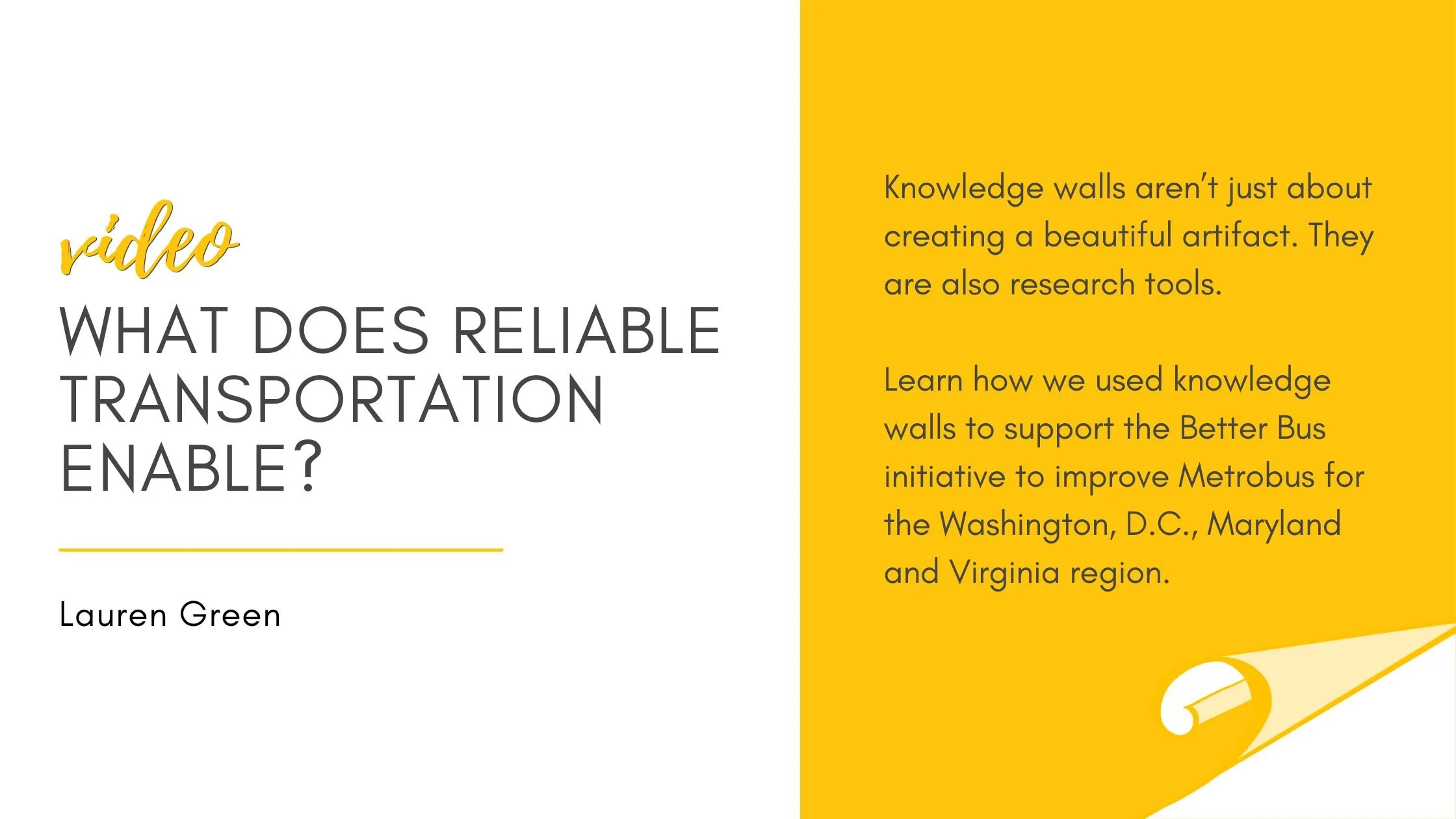 VIDEO: What does reliable transportation enable? — Dancing with Markers