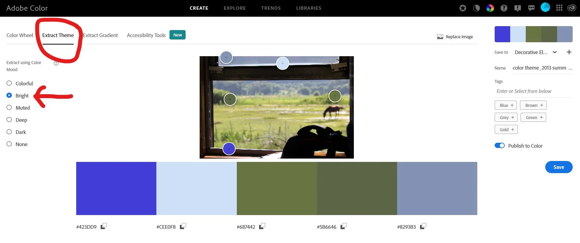Use Adobe Color to create a color palette for your projects — Fil Volant