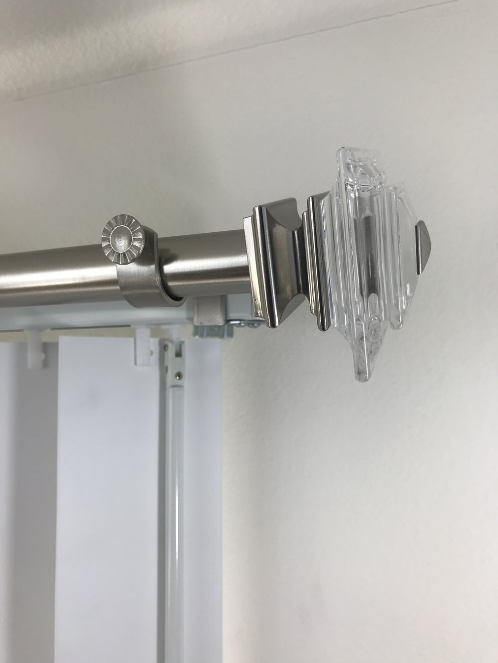 No Drill Brackets - Hang curtains over blinds, sliding glass door ...